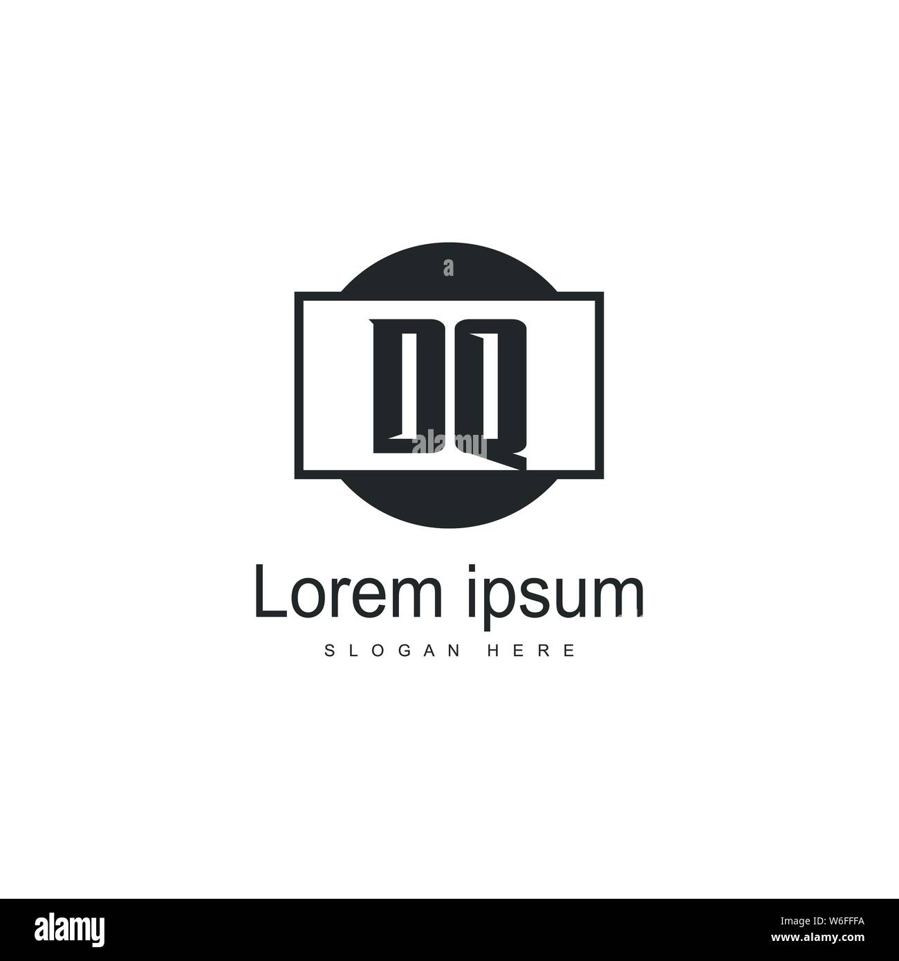 Initial DQ logo template with modern frame. Minimalist DQ letter logo ...