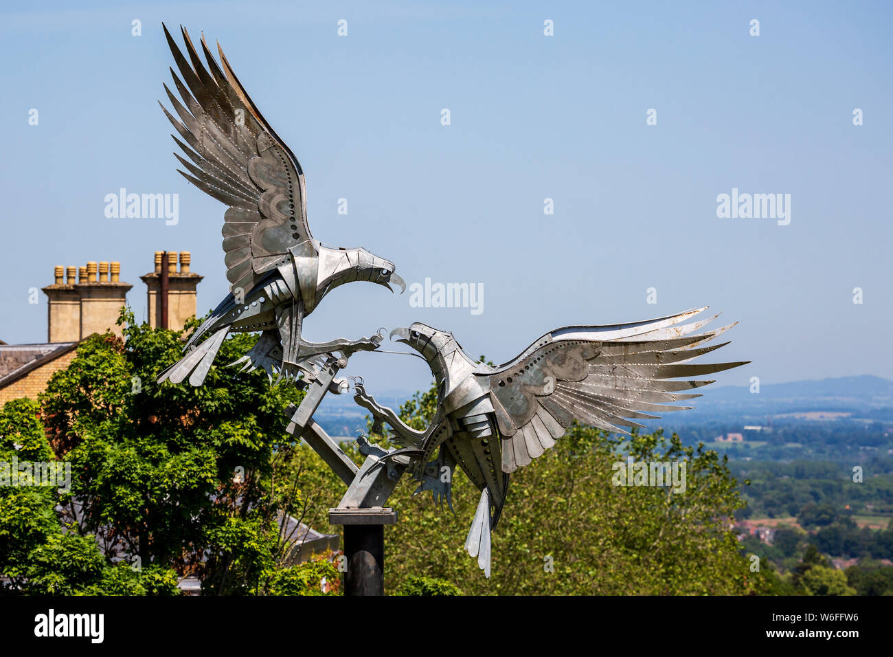 The Malvern Buzzards Metal sculpture in the Rose garden at Great ...