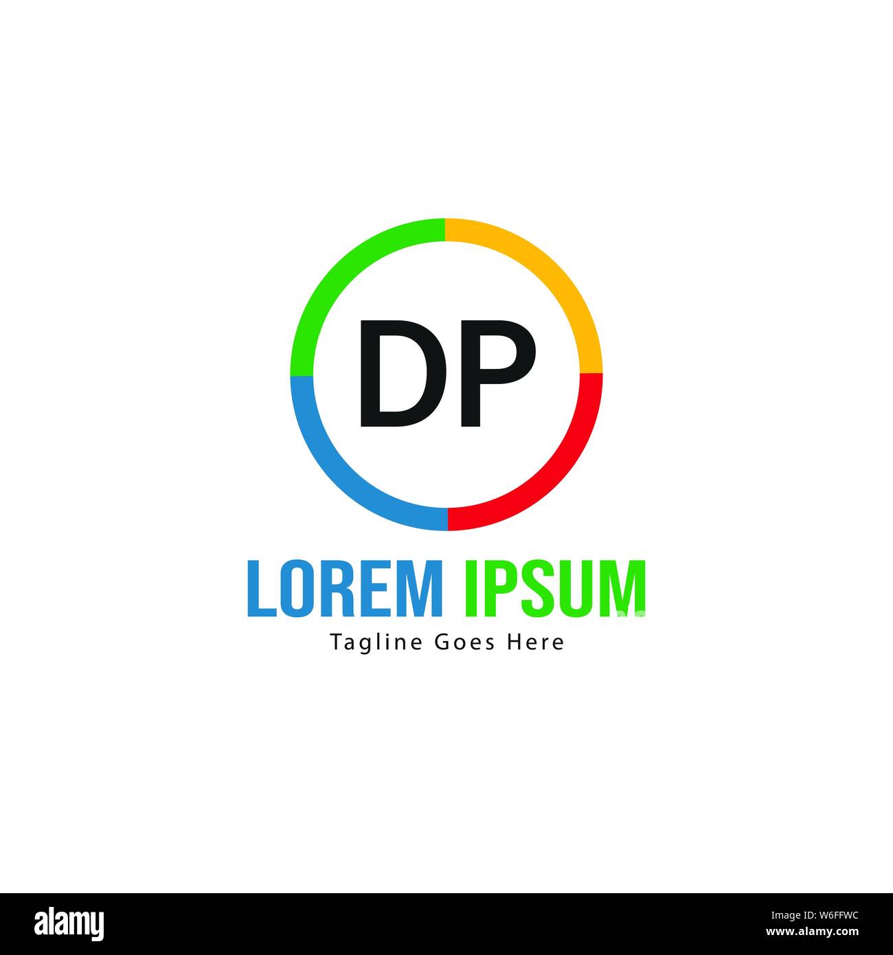 Initial DP logo template with modern frame. Minimalist DP letter logo ...