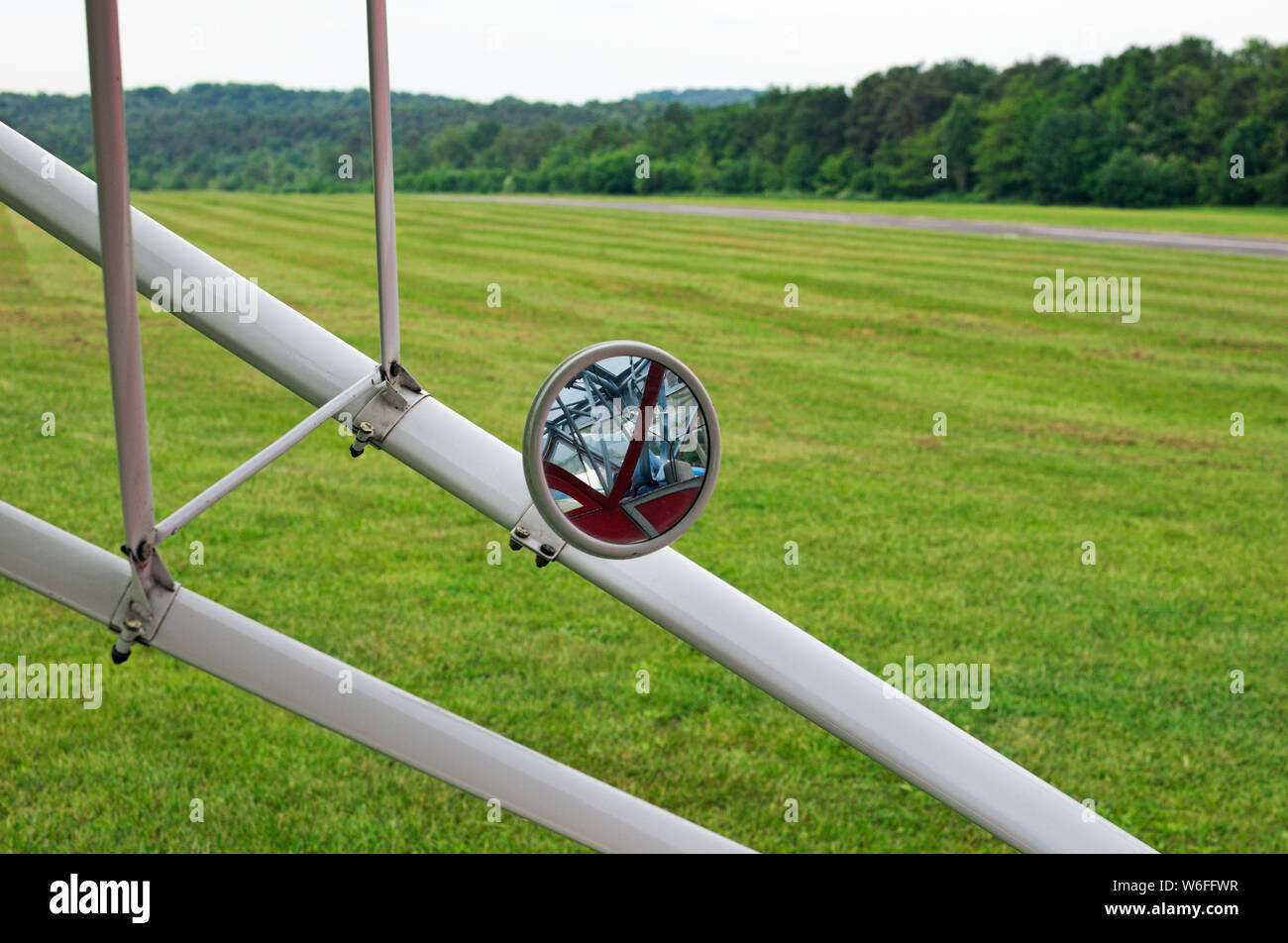 rear wing mirror on light aircraft Stock Photo - Alamy