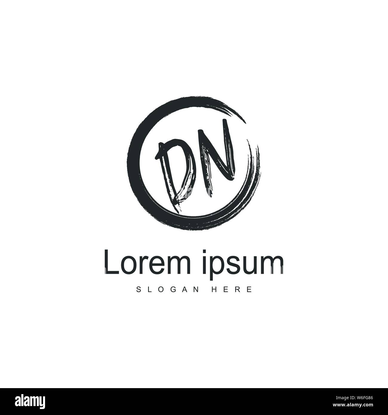 Initial DN logo template with modern frame. Minimalist DN letter logo ...