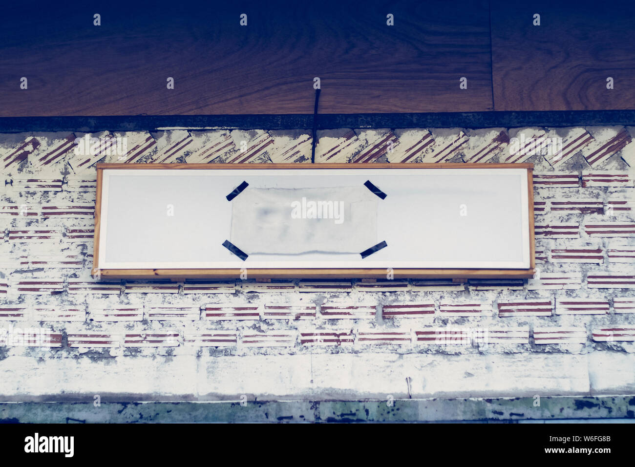 White empty outdoor business signage mock up to add company logo ...