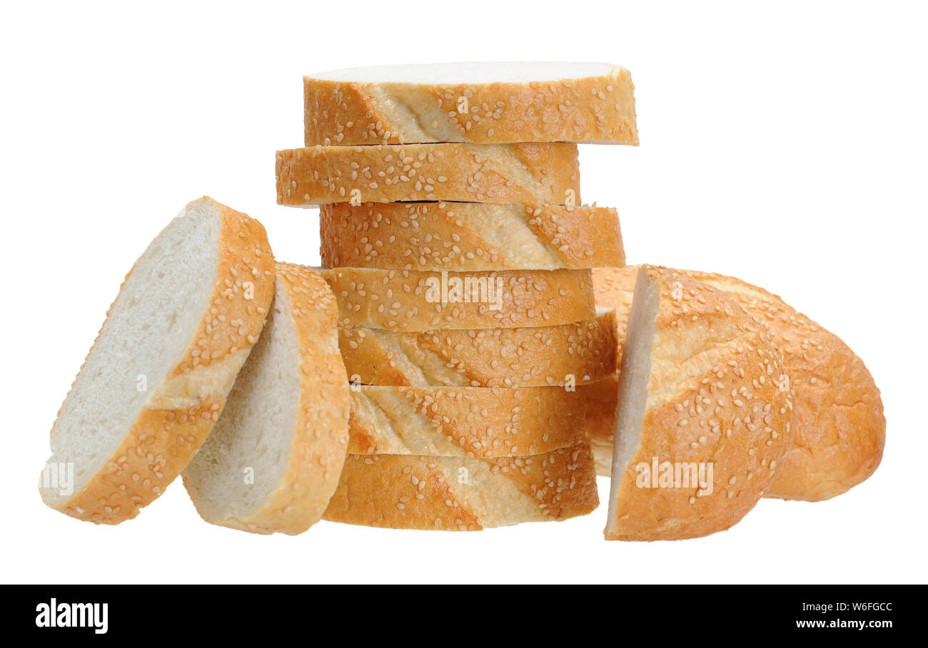 slice of vienna bread isolated on white background Stock Photo - Alamy