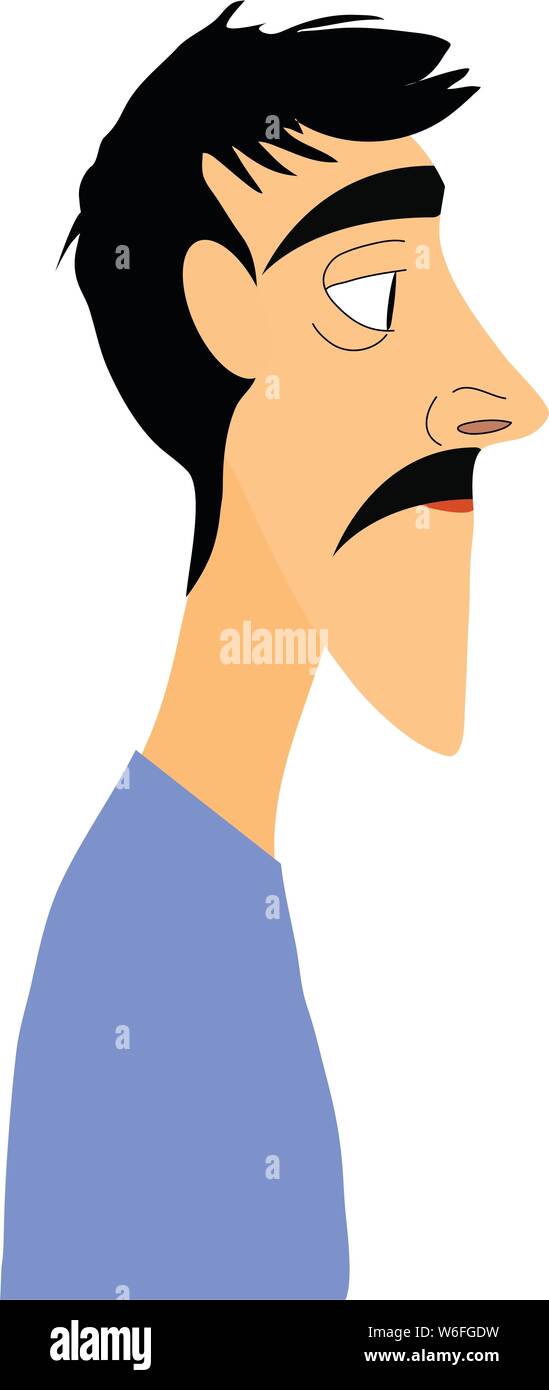 Man looking right side portrait-cartoon character Stock Vector Image ...