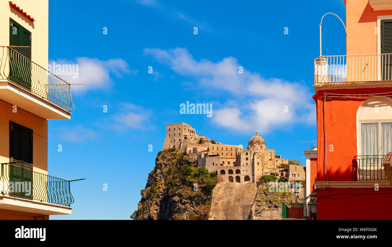 amazing aragon castle view in the island of ischia Stock Photo - Alamy