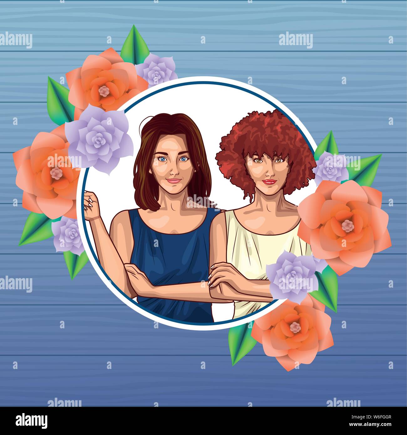 Pop art beautiful women smiling cartoon Stock Vector Image & Art - Alamy