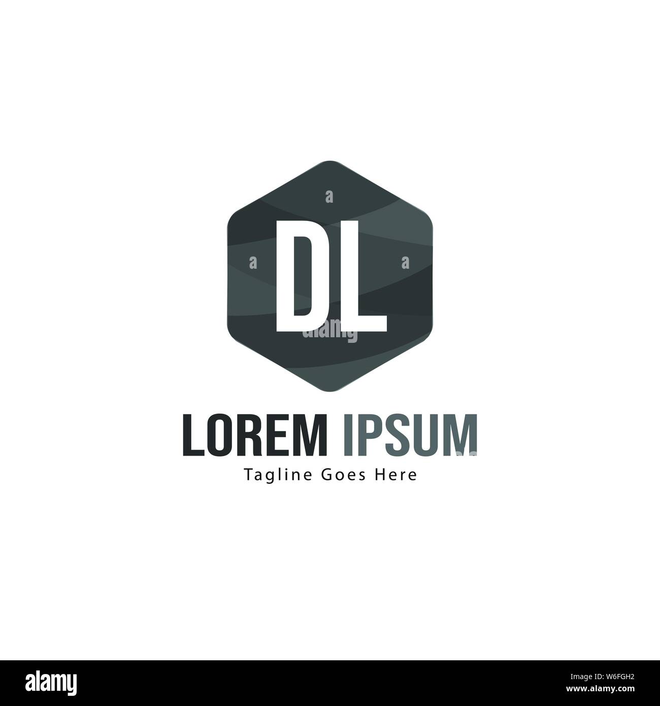 Initial DL logo template with modern frame. Minimalist DL letter logo ...