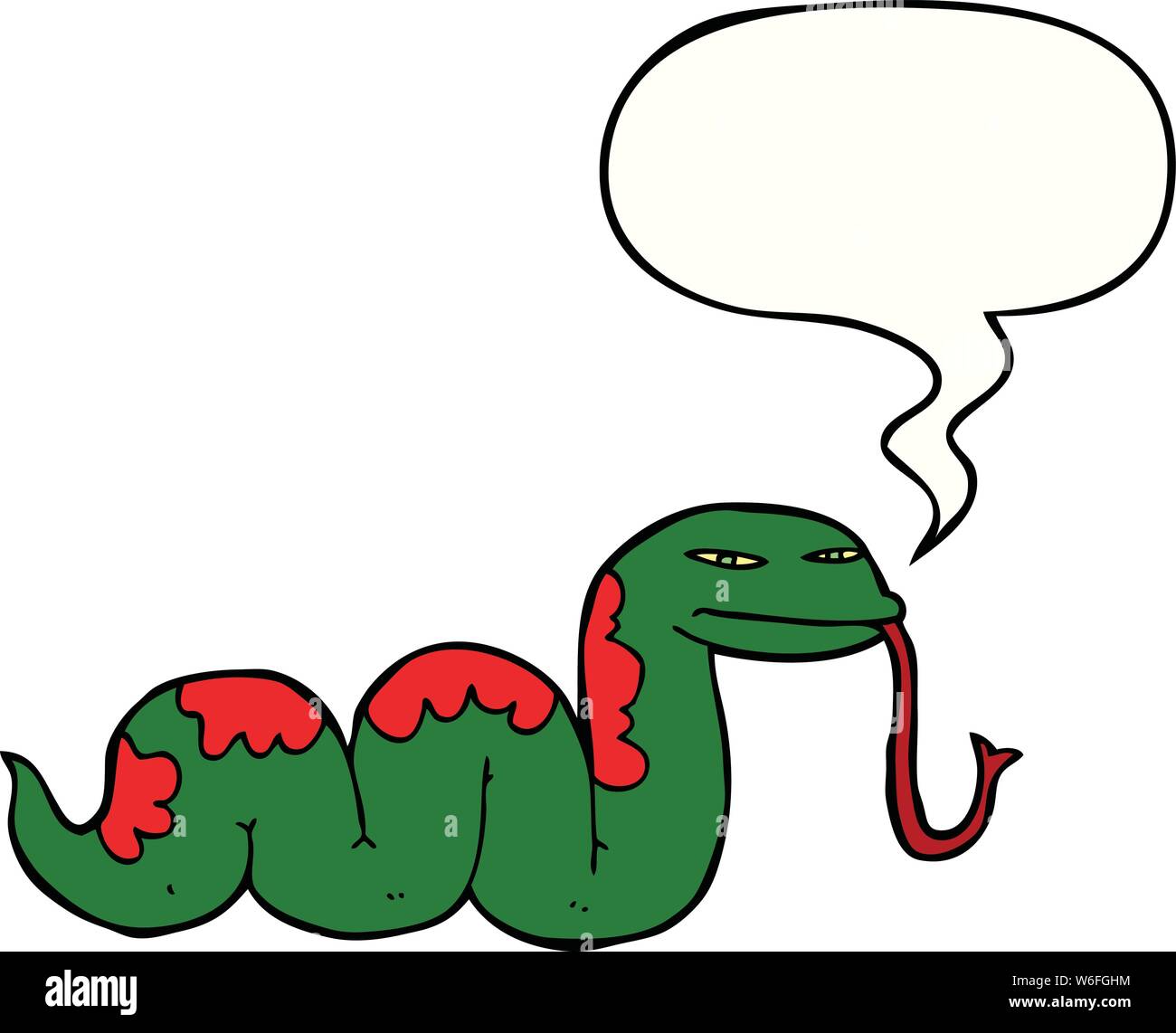 cartoon slithering snake with speech bubble Stock Vector Image & Art ...
