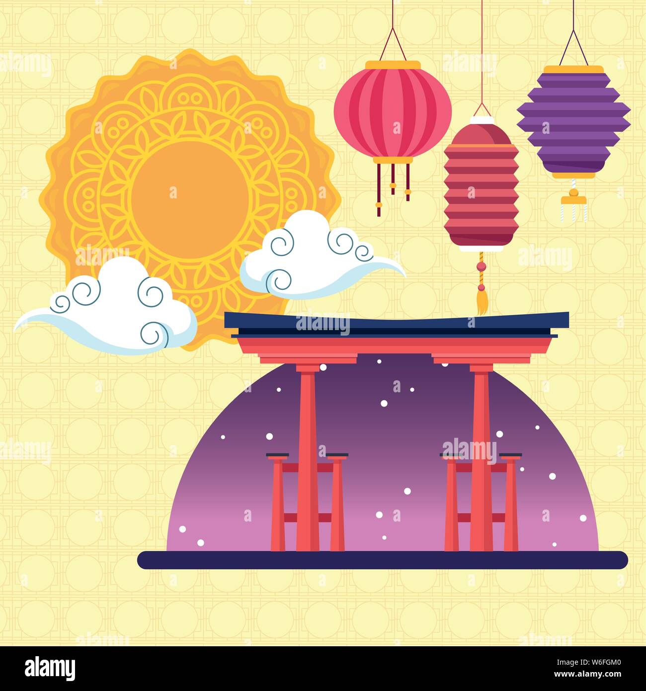 mid autumn chinese festival cartoon Stock Vector Image & Art - Alamy