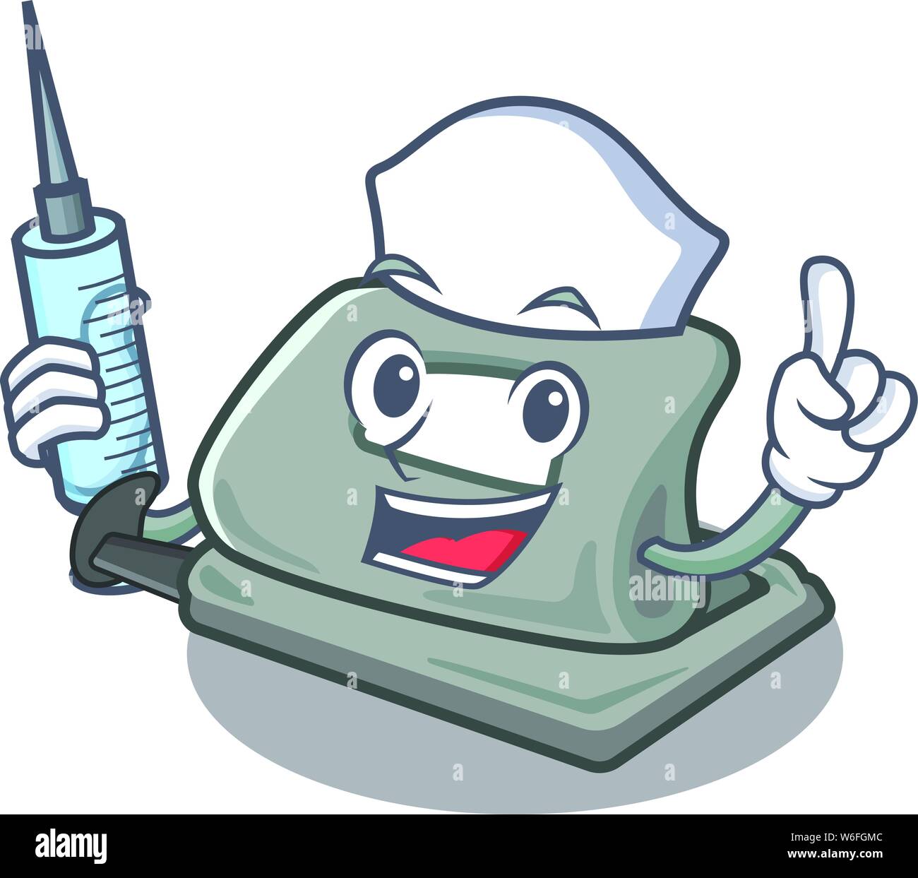 Nurse hole puncher isolated in the character Stock Vector Image & Art ...