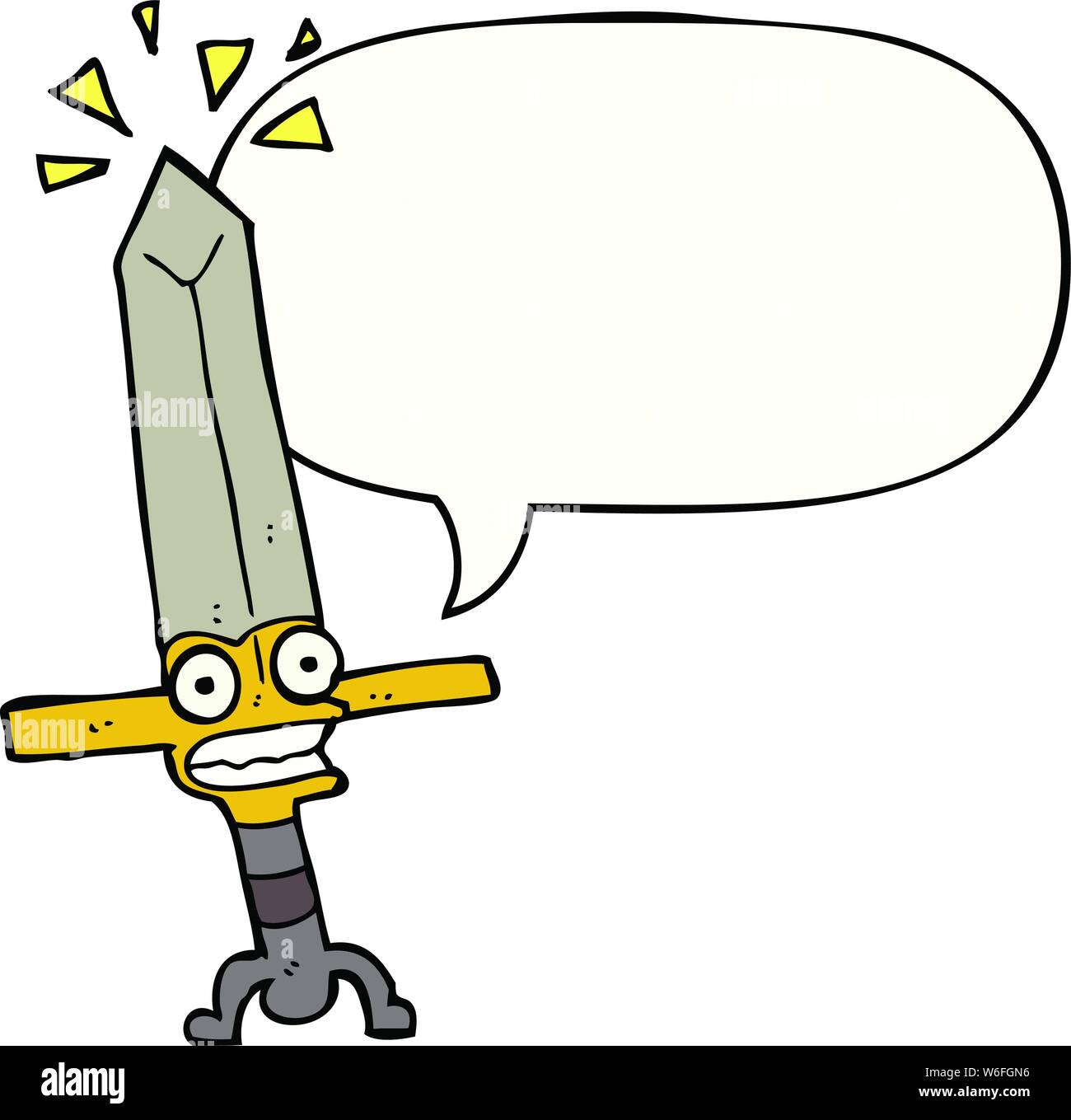 cartoon magic sword with speech bubble Stock Vector Image & Art - Alamy