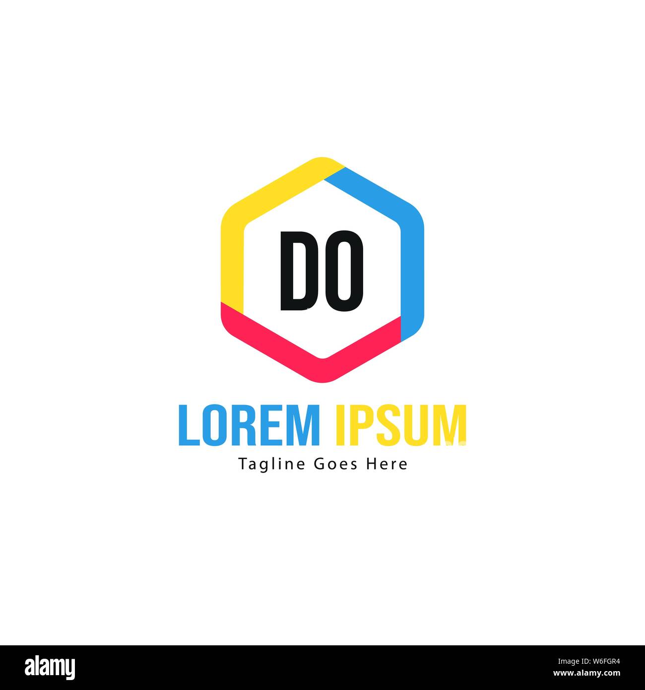 Initial DO logo template with modern frame. Minimalist DO letter logo ...