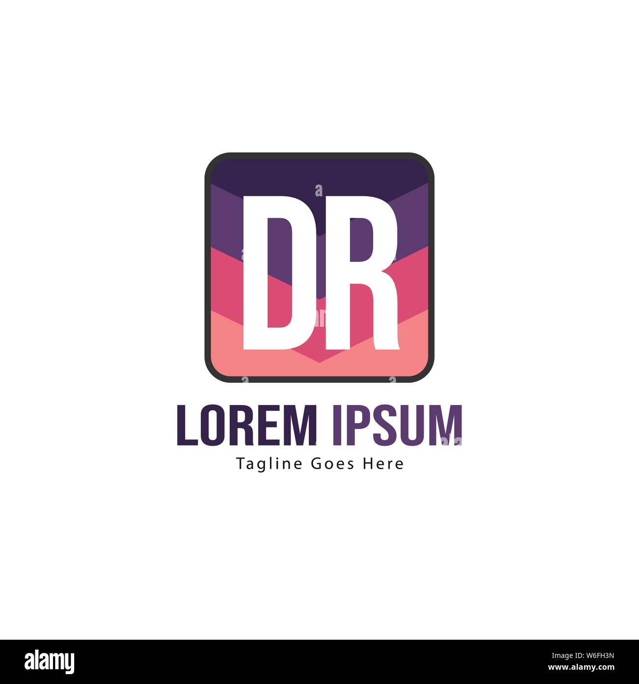 Initial DR logo template with modern frame. Minimalist DR letter logo ...