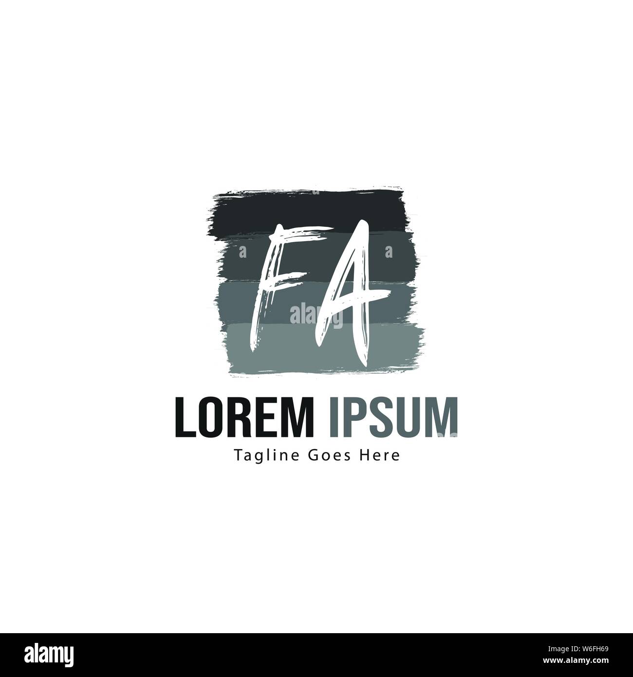 Initial FA logo template with modern frame. Minimalist FA letter logo ...