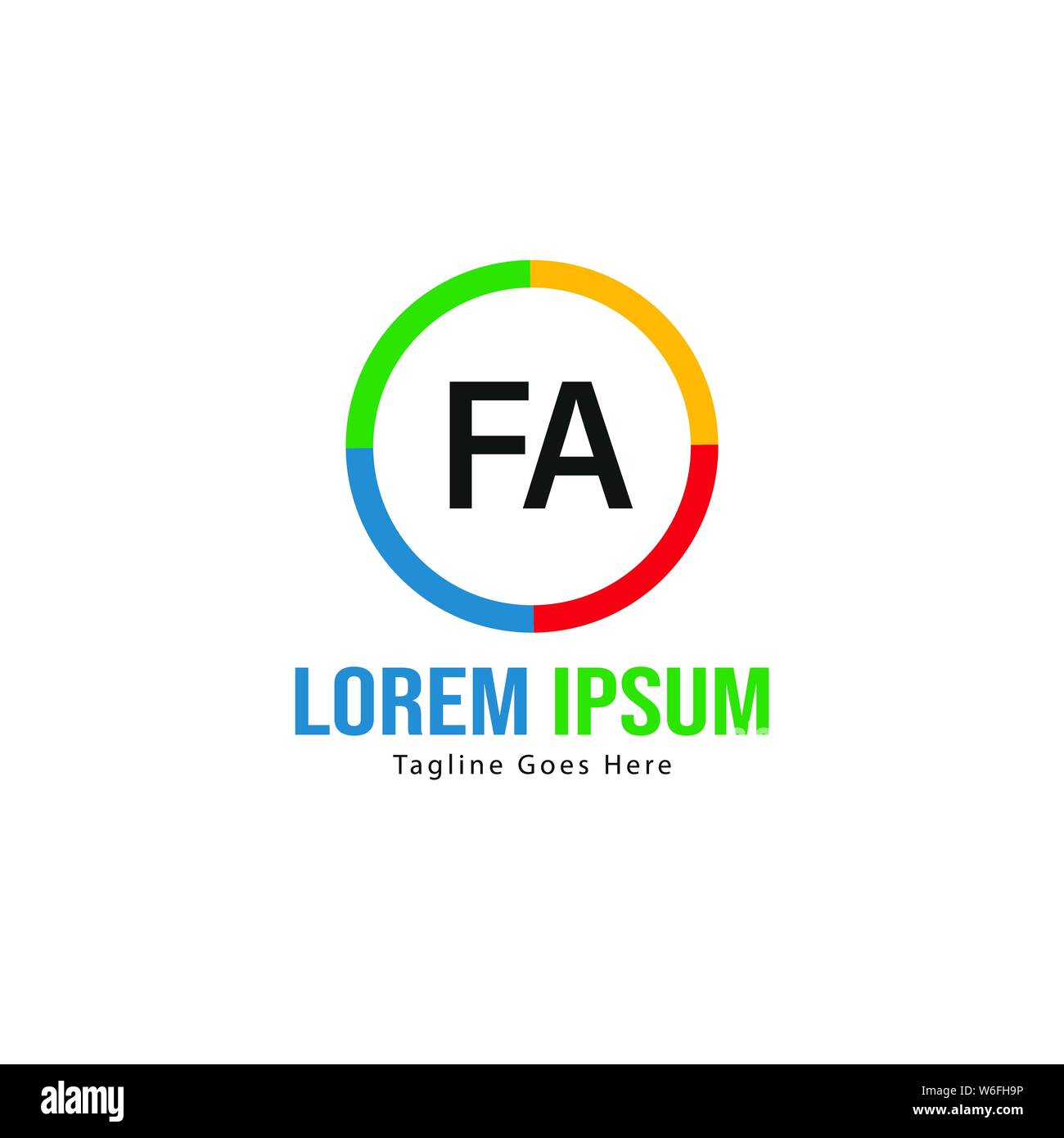 Initial FA logo template with modern frame. Minimalist FA letter logo ...