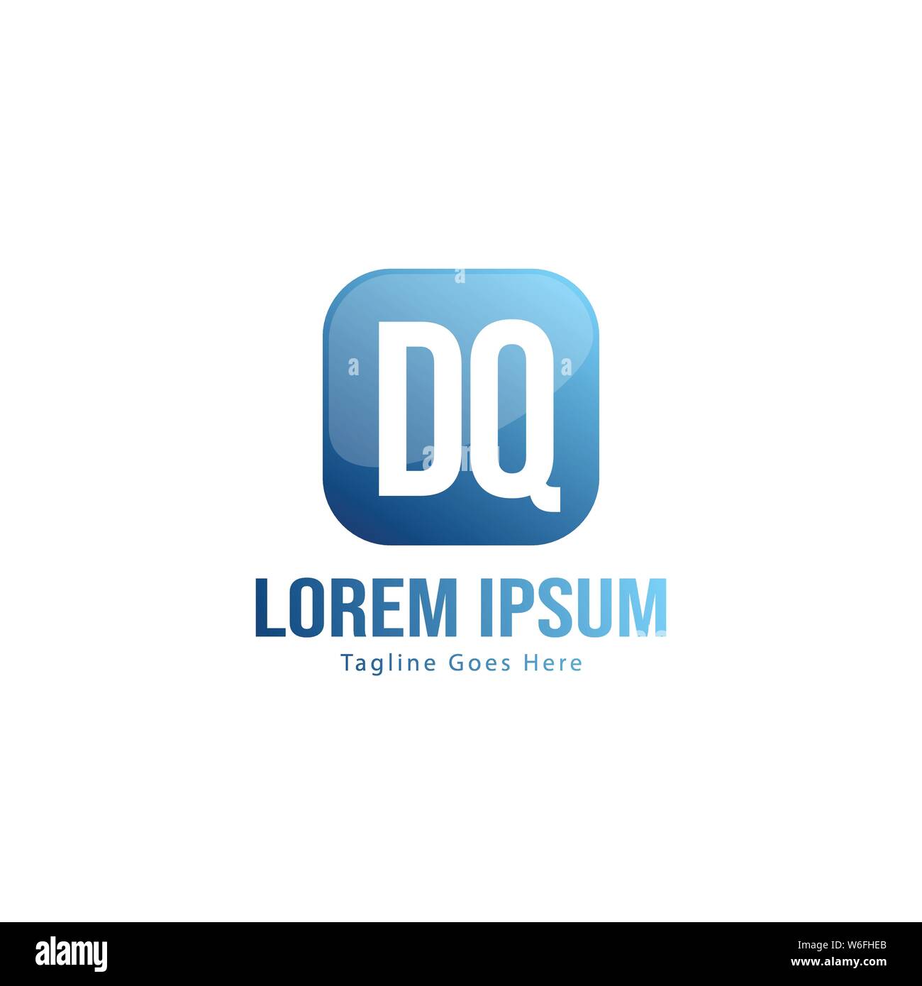 Initial DQ logo template with modern frame. Minimalist DQ letter logo ...