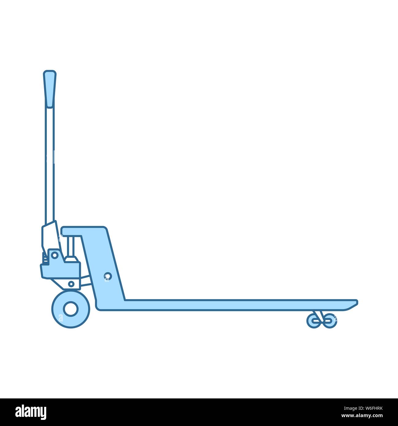 Hydraulic Trolley Jack Icon. Thin Line With Blue Fill Design. Vector ...