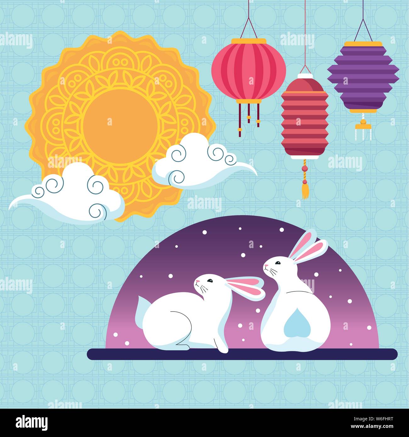 mid autumn chinese festival cartoon Stock Vector Image & Art - Alamy