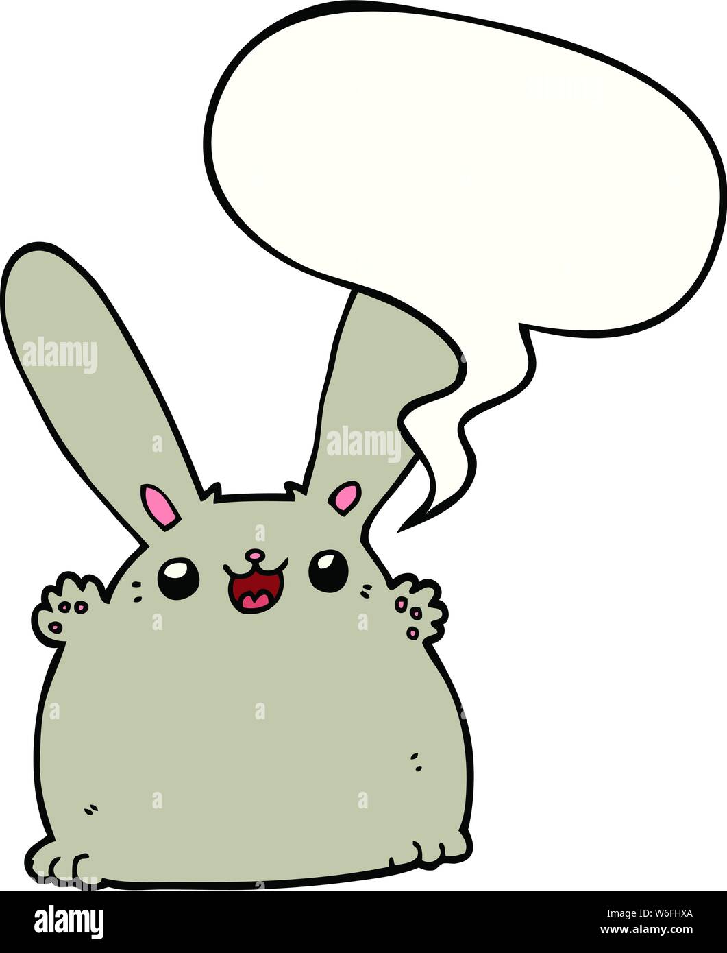 Cartoon illustration rabbit talking Cut Out Stock Images & Pictures - Alamy