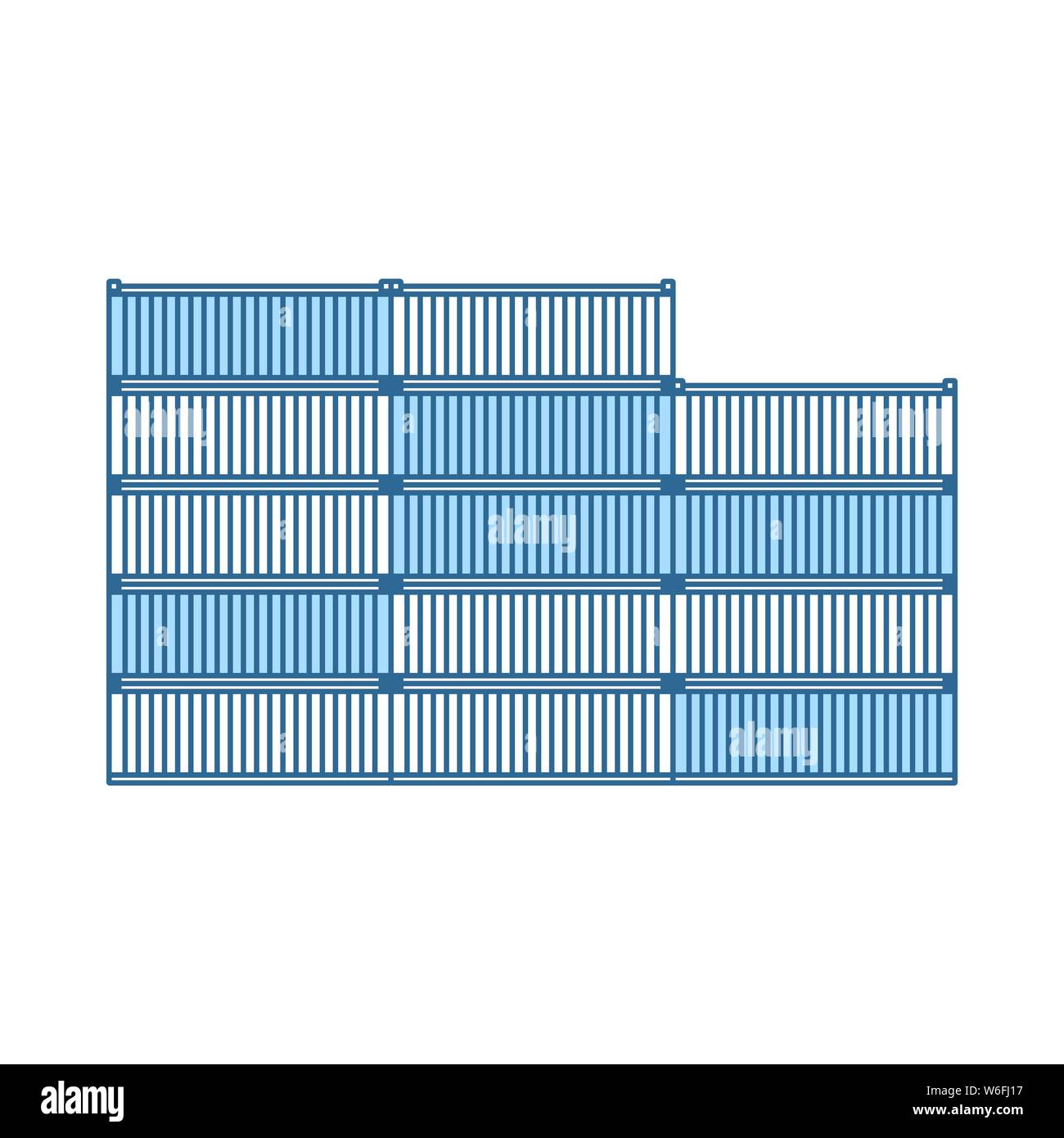 Container Stack Icon. Thin Line With Blue Fill Design. Vector ...