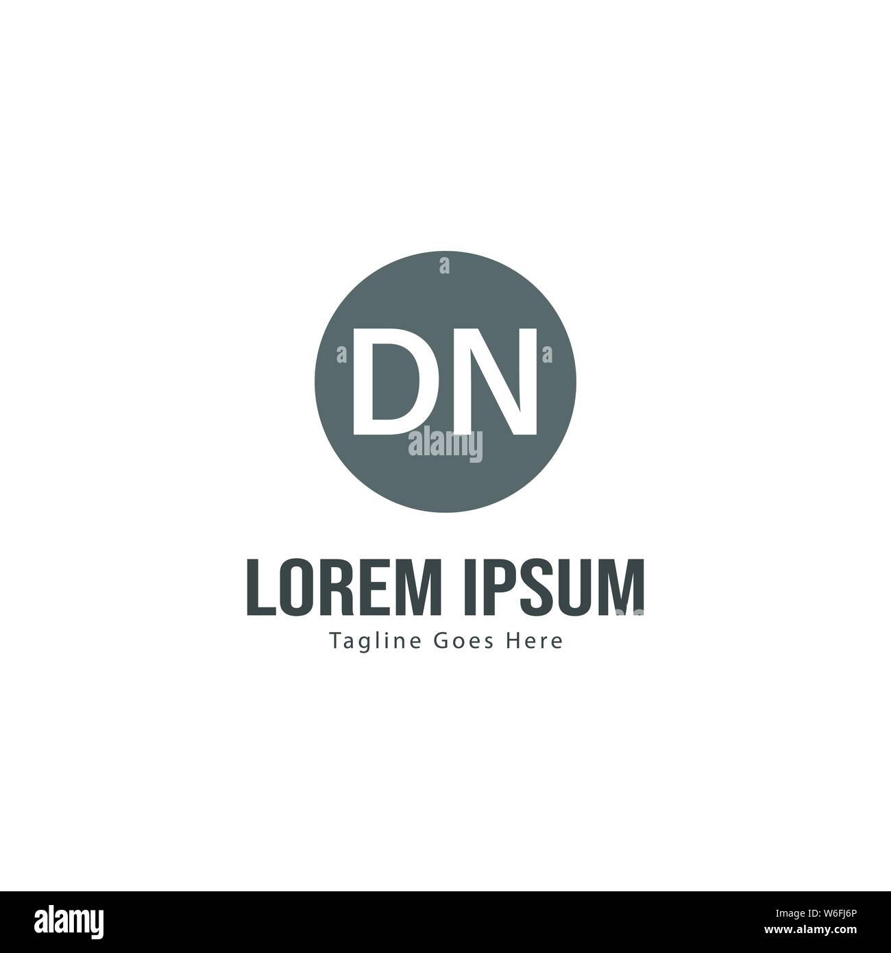 Initial DN logo template with modern frame. Minimalist DN letter logo ...