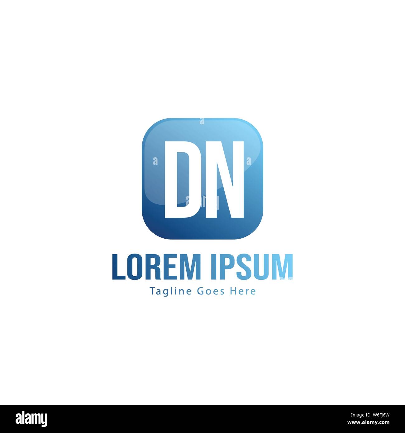 Initial DN logo template with modern frame. Minimalist DN letter logo ...