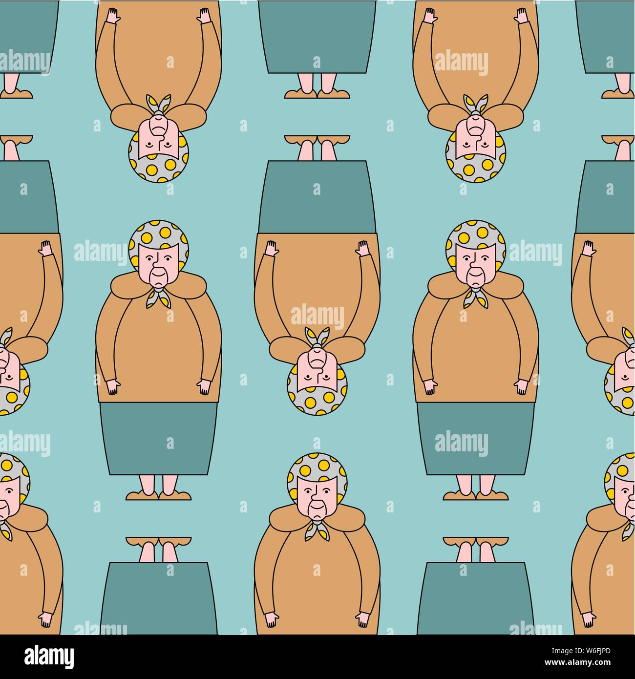 Grandma pattern seamless. grandmother background . Old woman vector ...