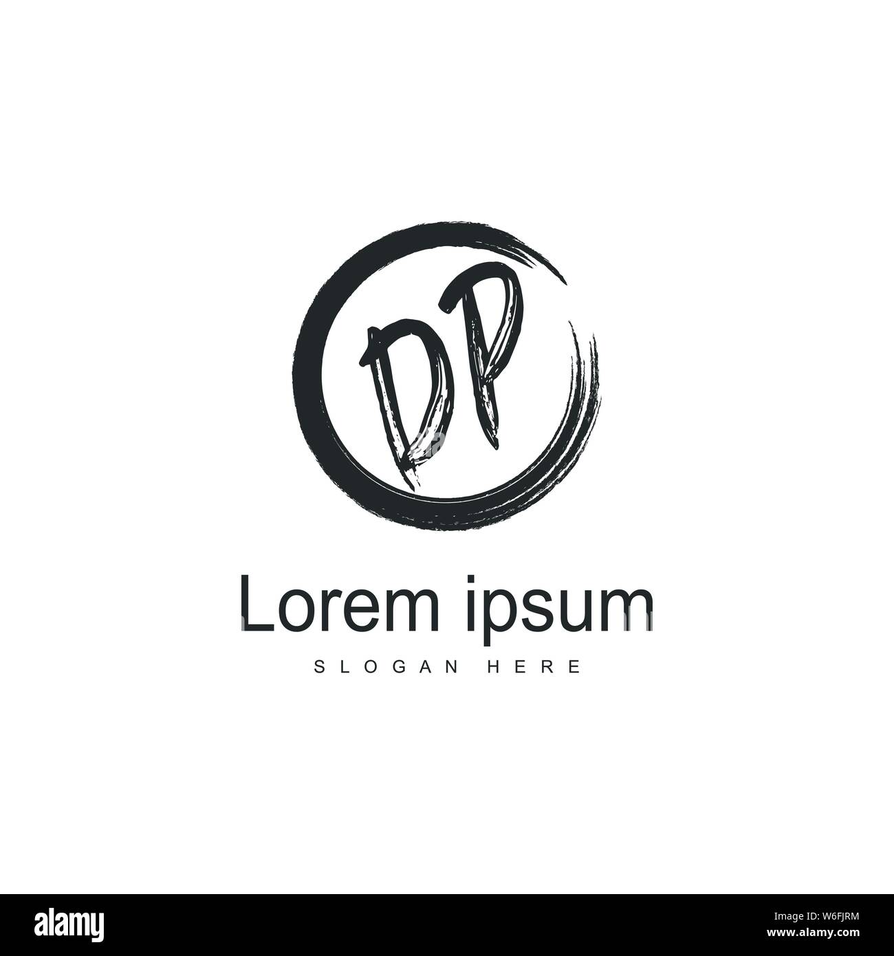 Initial DP logo template with modern frame. Minimalist DP letter logo ...