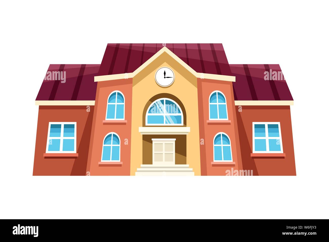 School building frontiew cartoon isolated Stock Vector Image & Art - Alamy