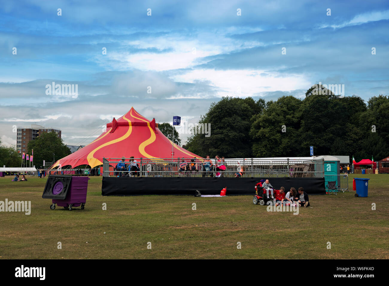 Disabled Viewing Platform Erected So People In Wheelchairs Can Get A Better View Of The Stage At