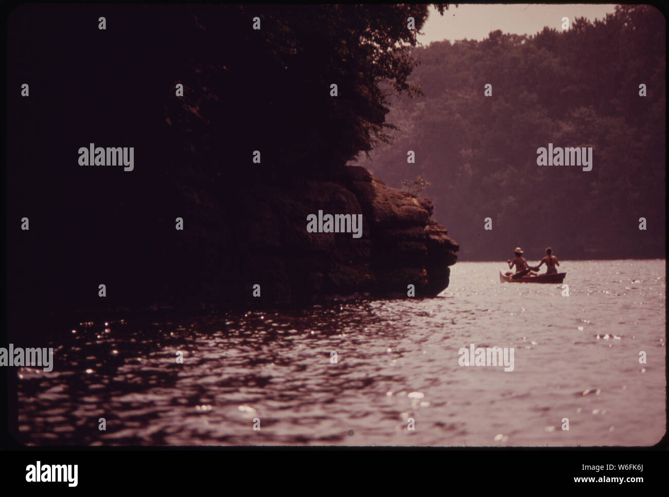 CANOEING ON THE WISCONSIN RIVER AT WISCONSIN DELLS, A POPULAR ...