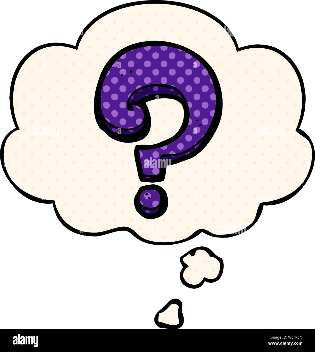 cartoon question mark with thought bubble in comic book style Stock ...