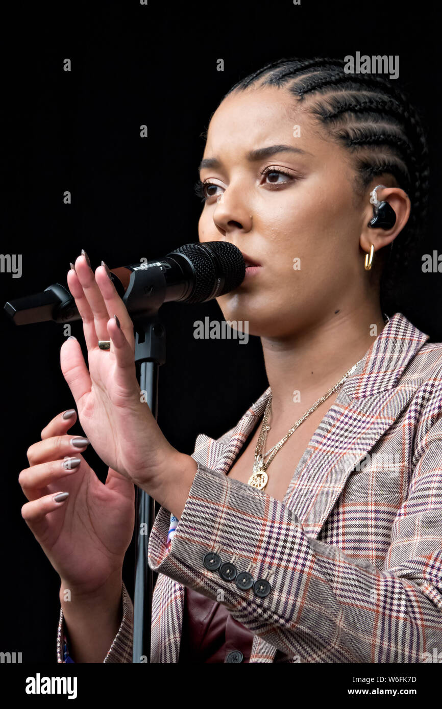 Grace Carter performing on stage at the 2019 Liverpool International ...