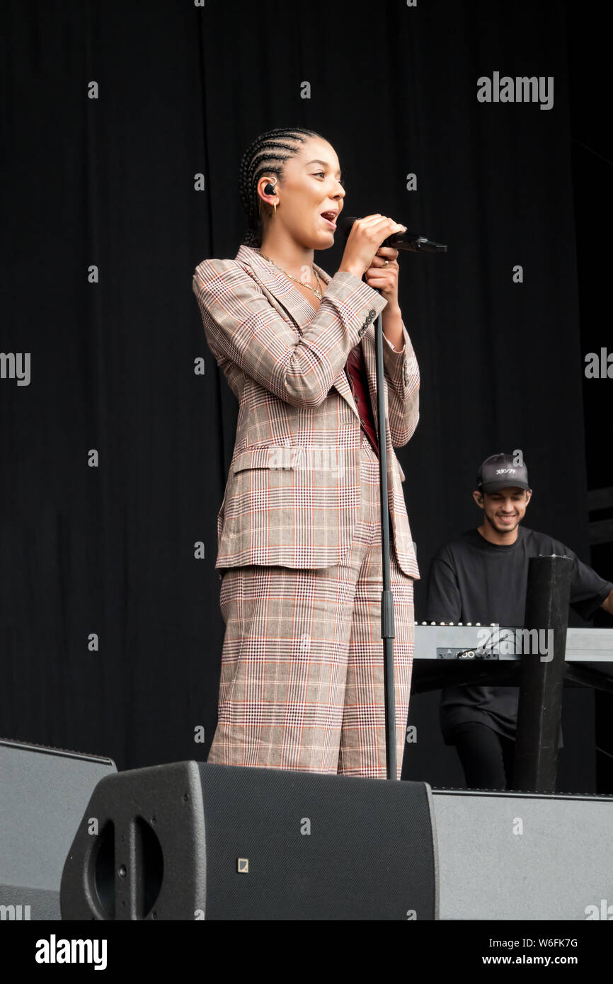 Grace Carter performing on stage at the 2019 Liverpool International ...
