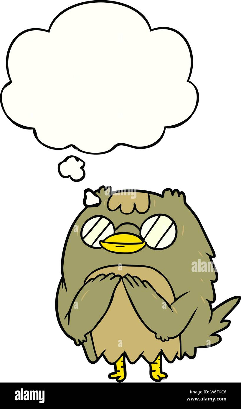 Cartoon owl thinking Stock Vector Images - Alamy