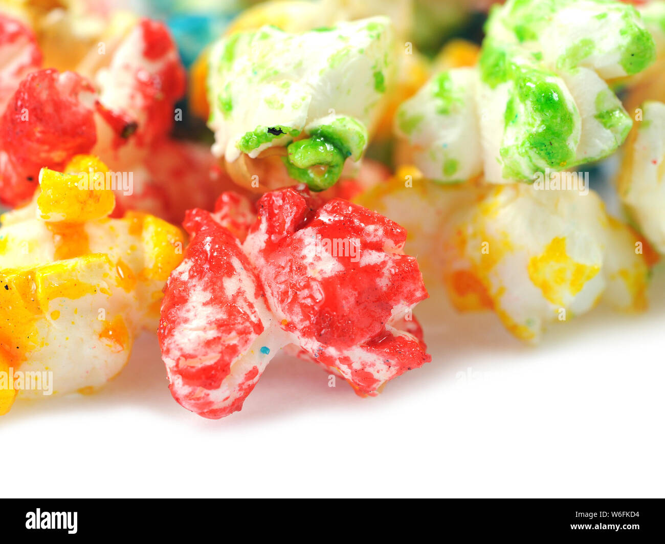 a group colorful popcorn on white Stock Photo - Alamy