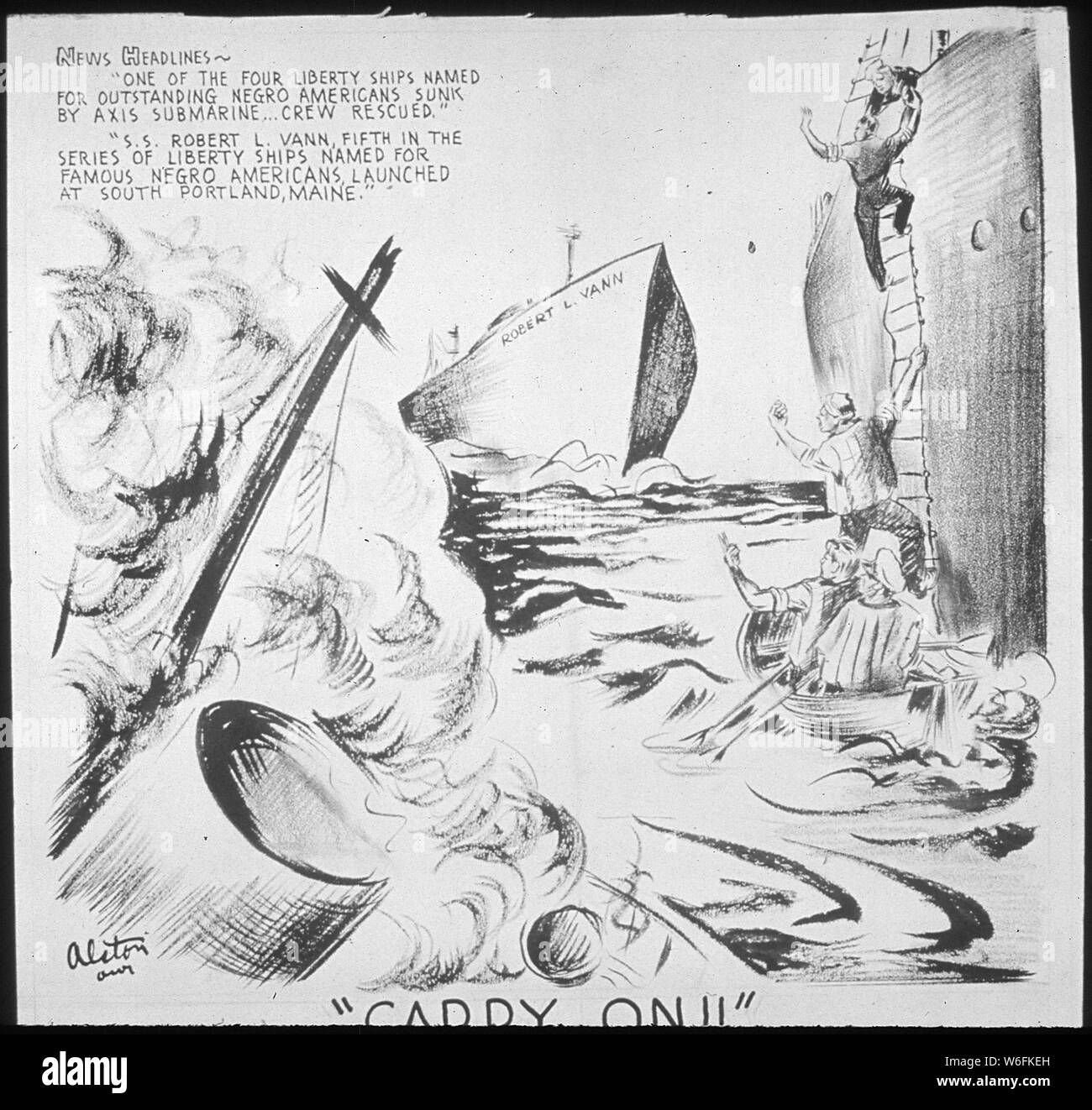 CARRY ON!!; Scope and content: Black sailors rescued by S. S. Robert ...