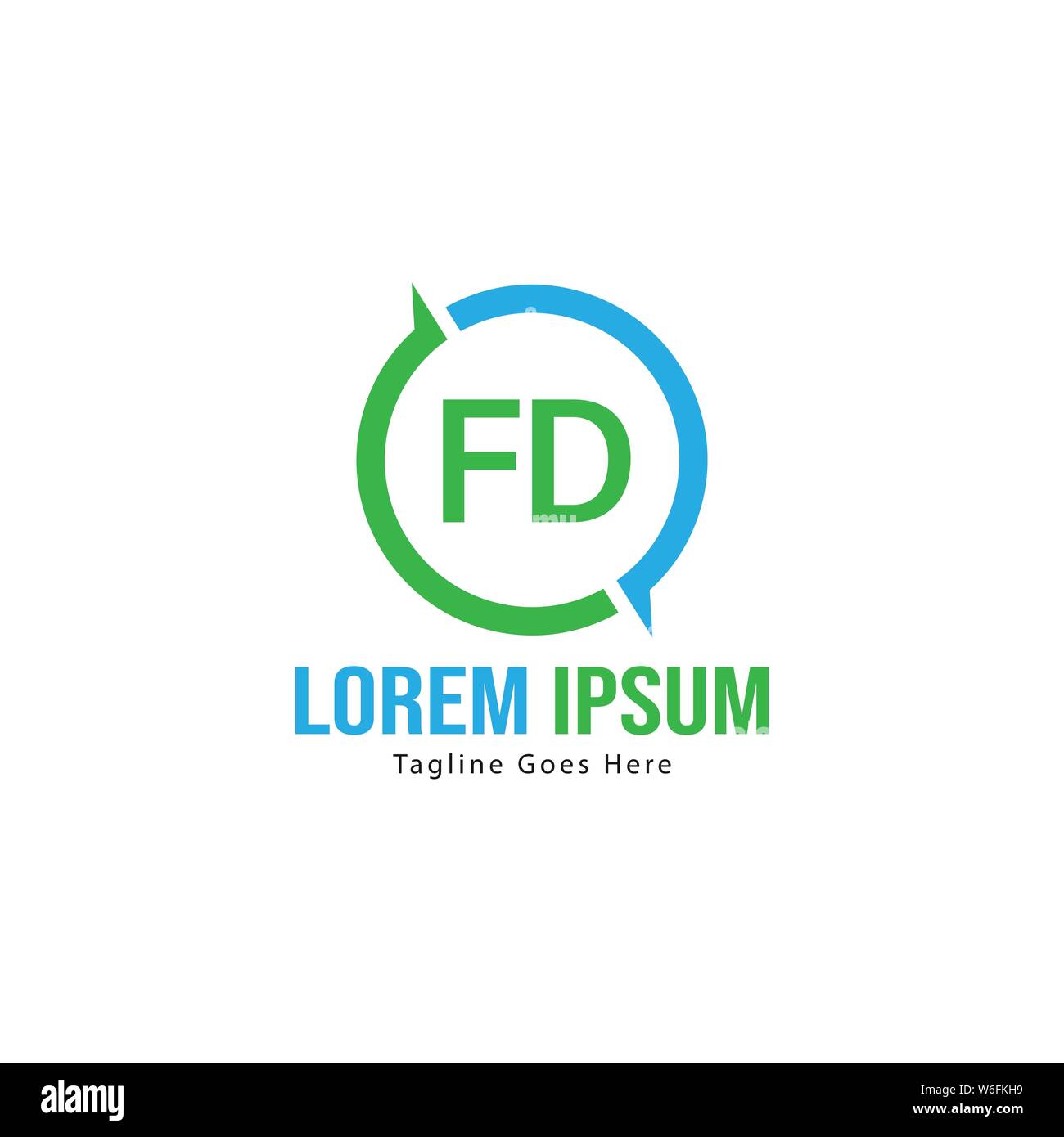 Initial FD logo template with modern frame. Minimalist FD letter logo ...