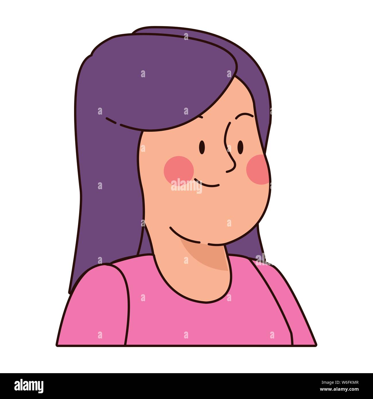 Teenager woman smiling face cartoon Stock Vector Image & Art - Alamy