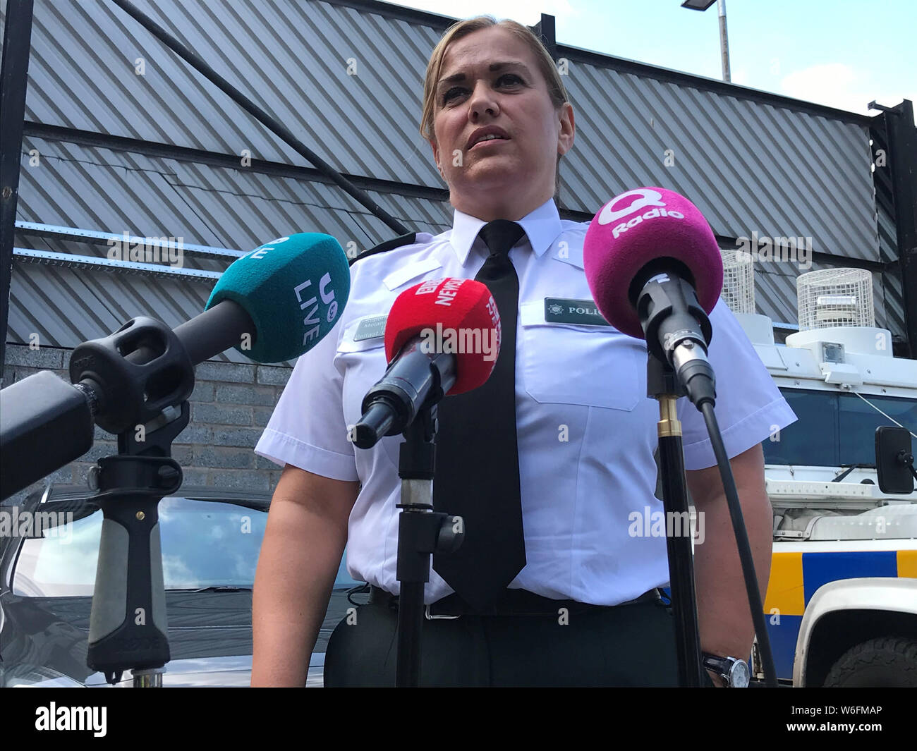 PSNI Superintendent Melanie Jones speaks to media at Musgrave Street ...