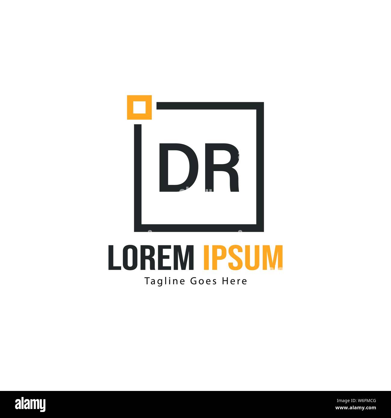 Initial DR logo template with modern frame. Minimalist DR letter logo ...