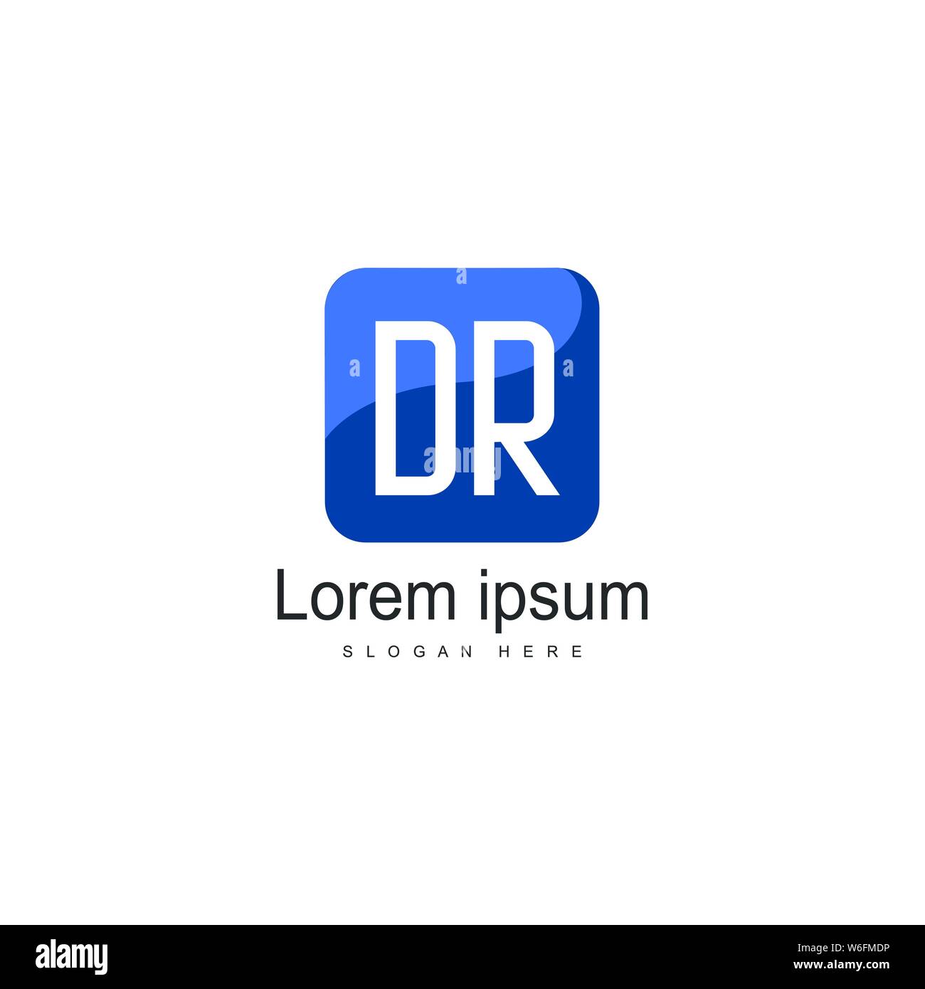 Initial DR logo template with modern frame. Minimalist DR letter logo ...