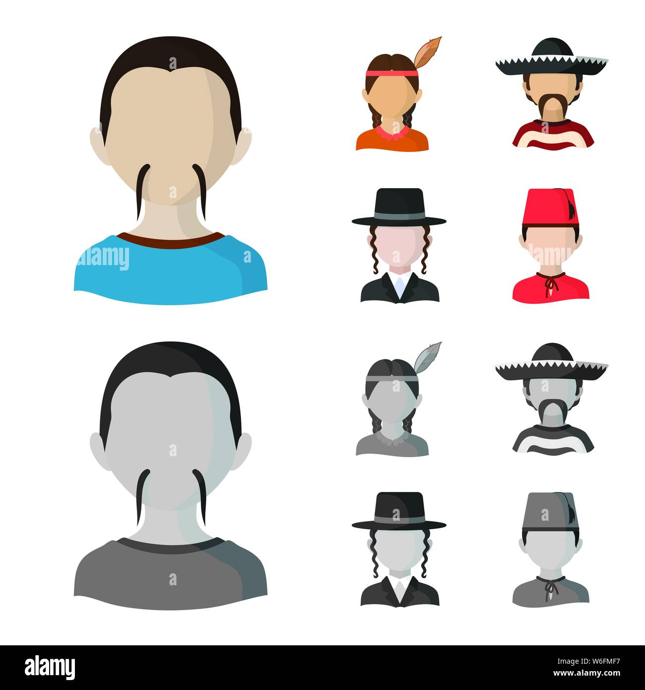 Vector design of imitator and resident symbol. Set of imitator and ...