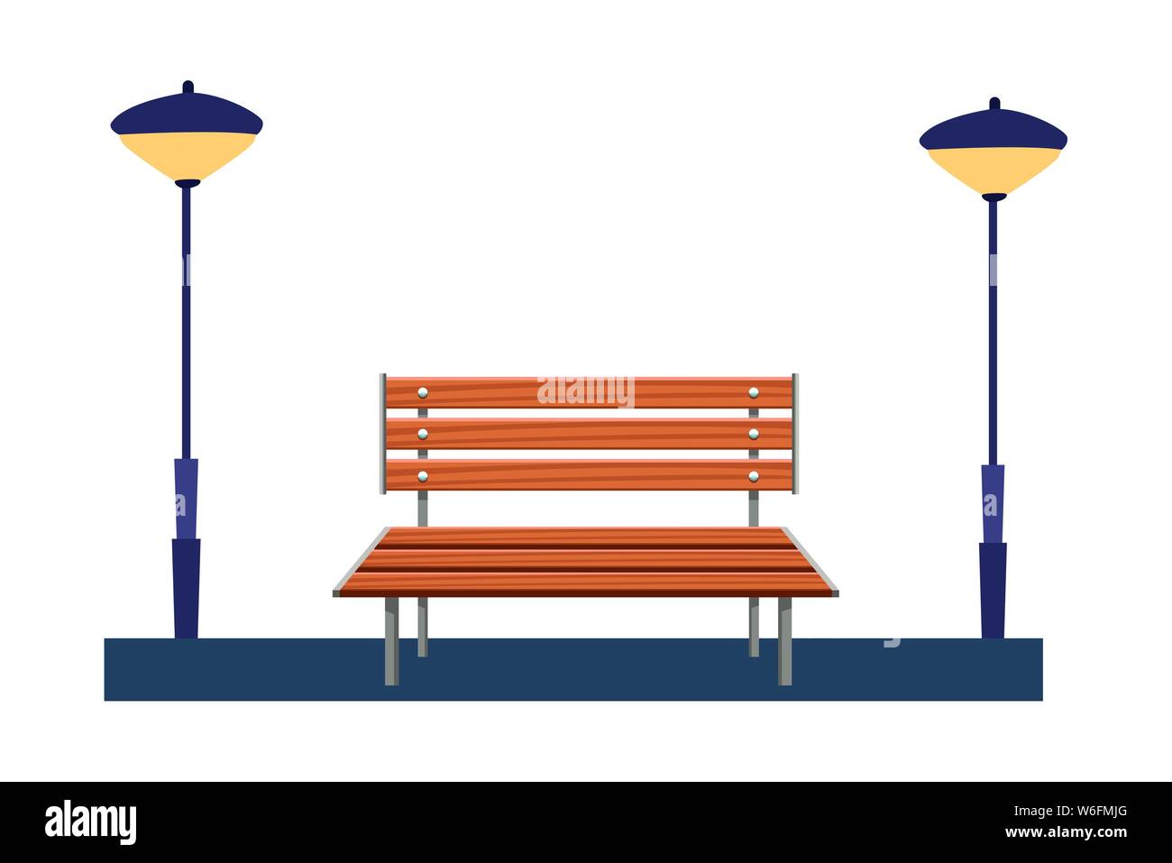 Wooden park bench isolated cartoon Stock Vector Image & Art - Alamy