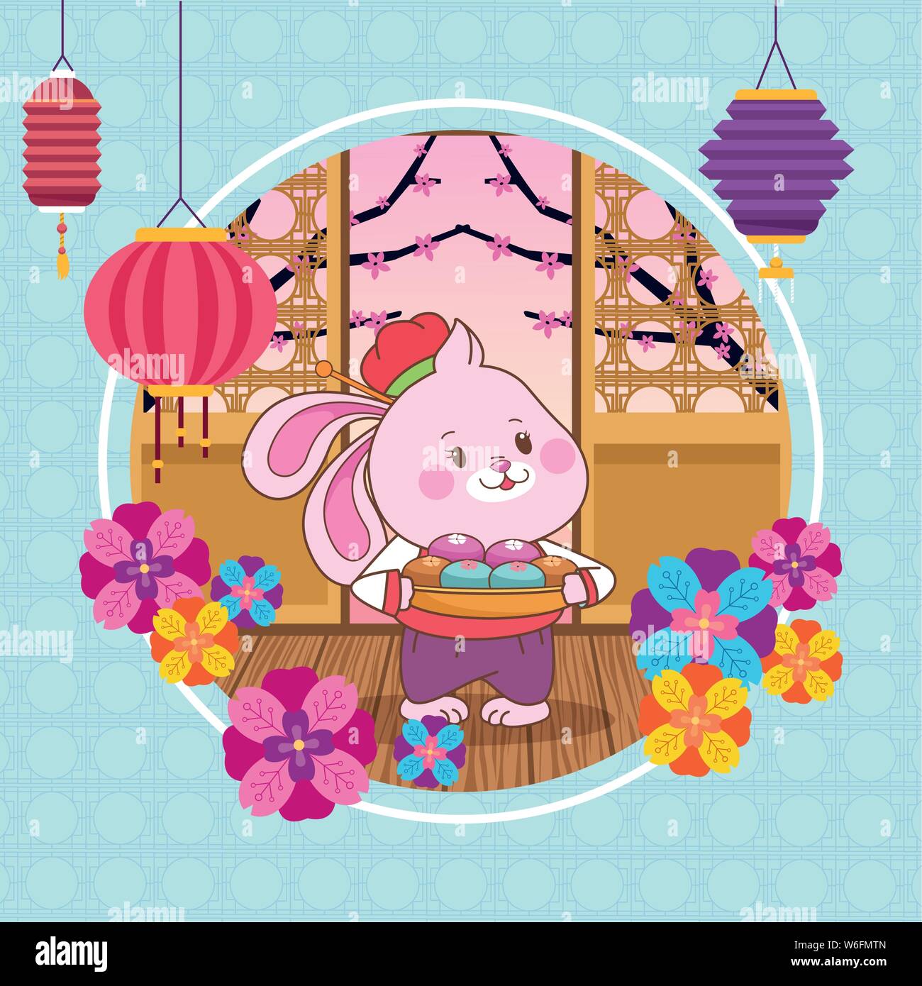 mid autumn chinese festival cartoon Stock Vector Image & Art - Alamy
