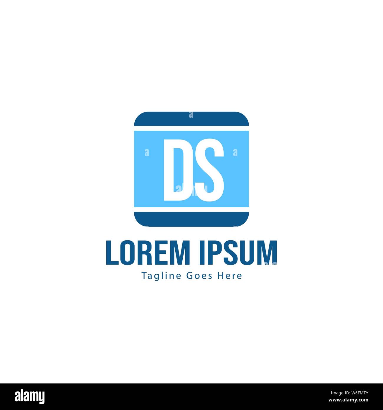 Initial DS logo template with modern frame. Minimalist DS letter logo ...