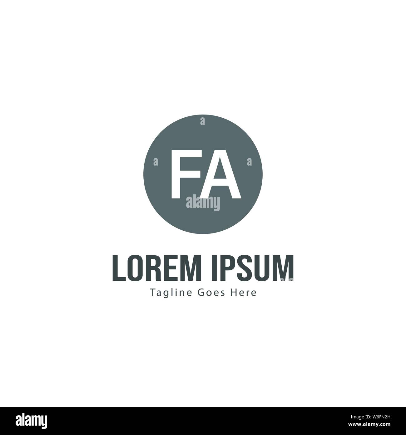 Initial FA logo template with modern frame. Minimalist FA letter logo ...