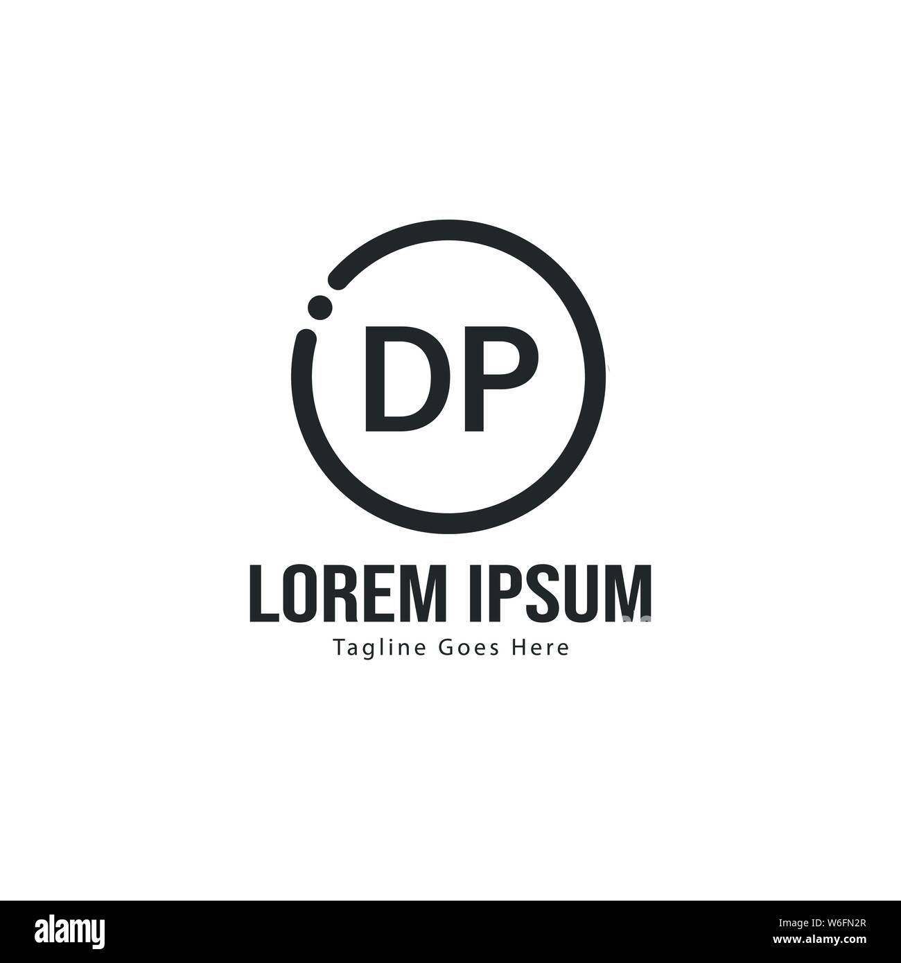 Initial DP logo template with modern frame. Minimalist DP letter logo ...