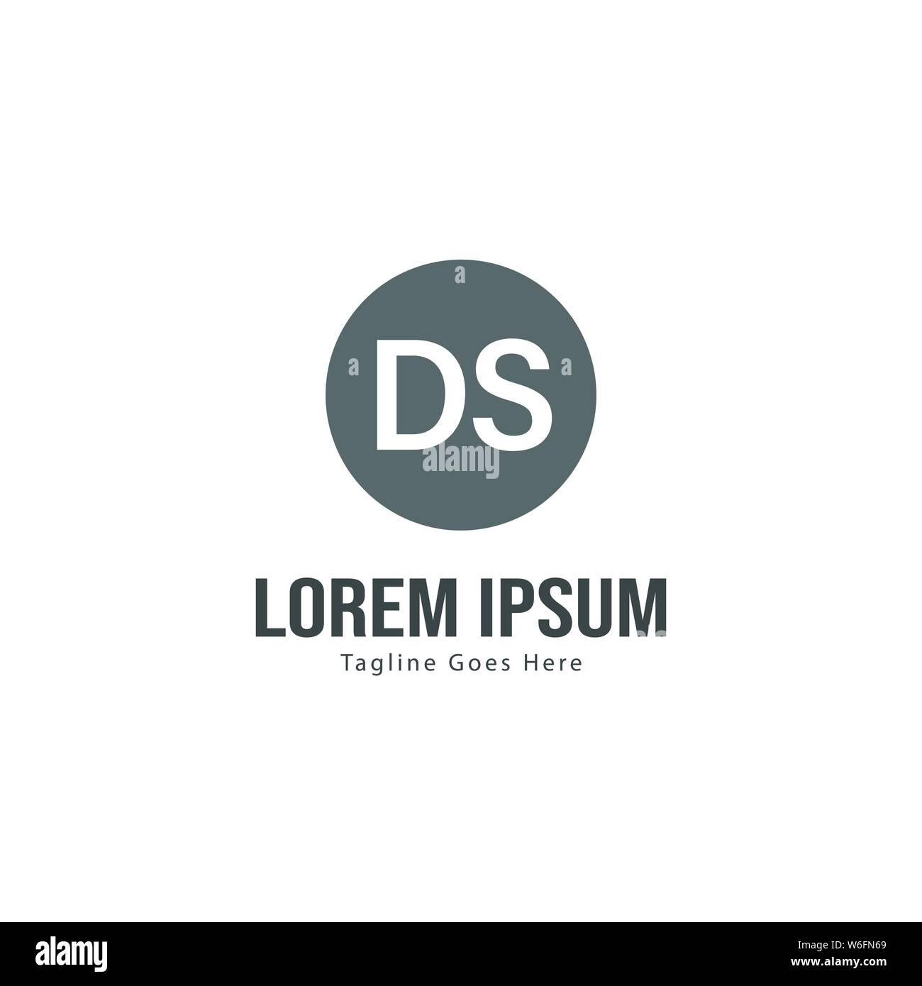 Initial DS logo template with modern frame. Minimalist DS letter logo ...