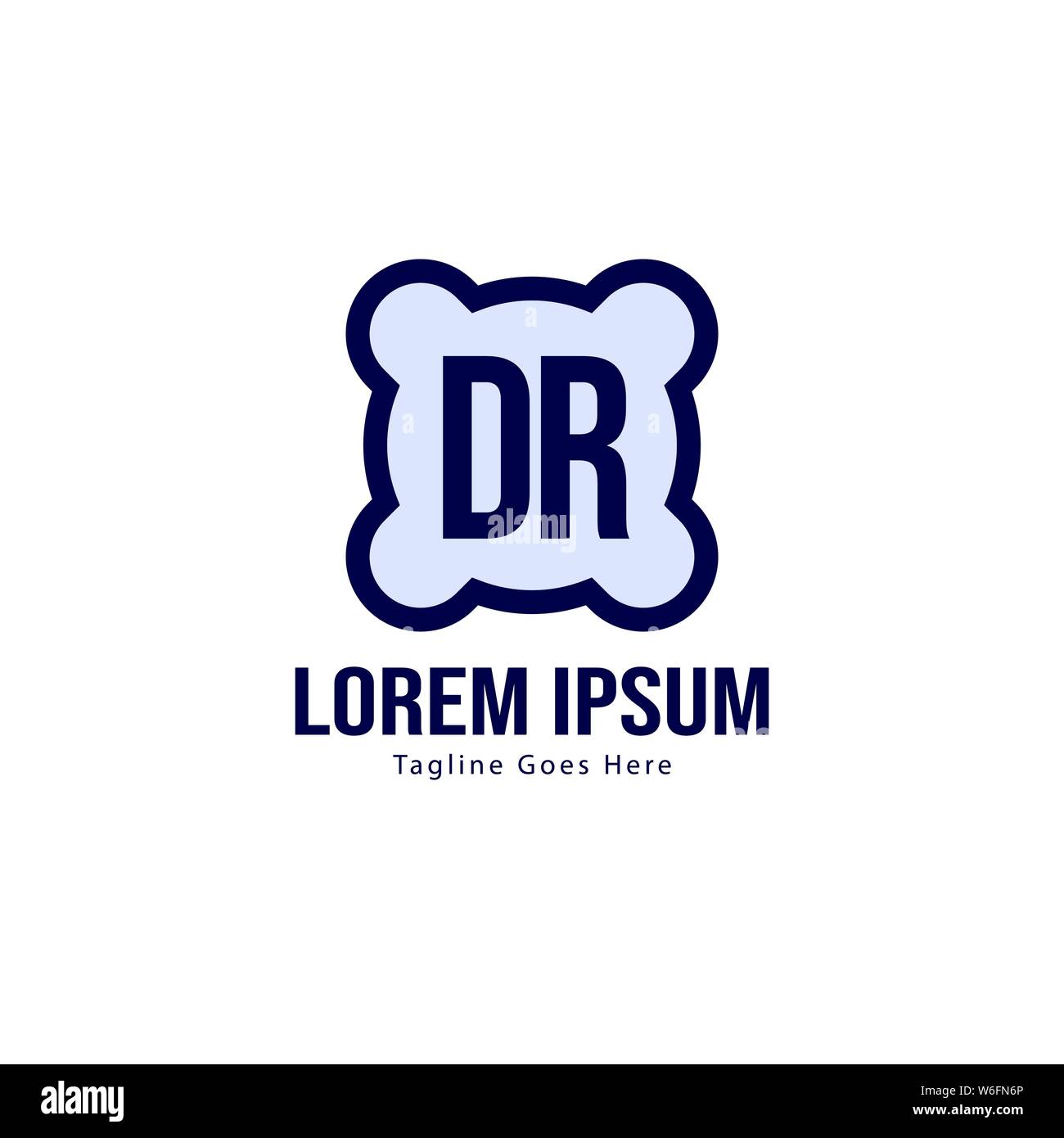 Initial DR logo template with modern frame. Minimalist DR letter logo ...